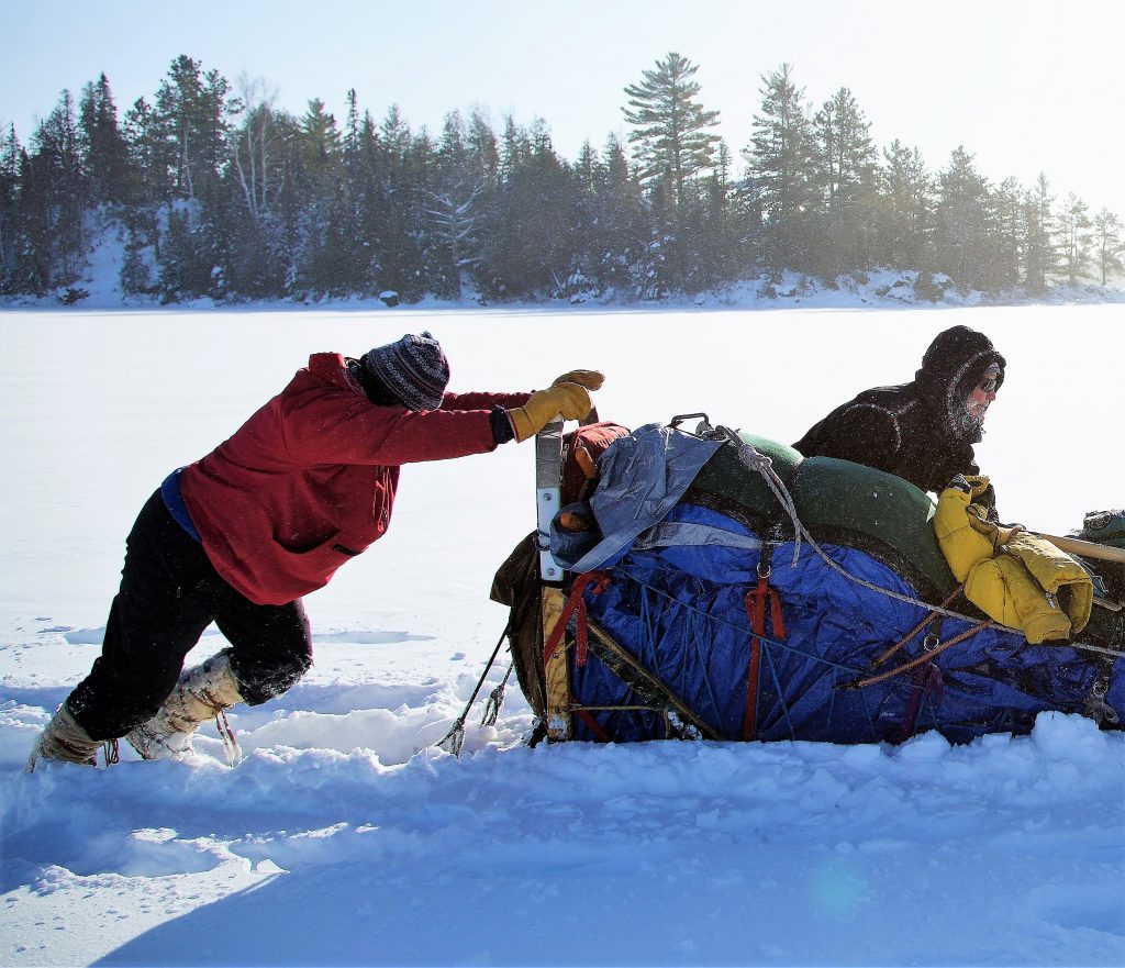 testamonial pushing sled:Voyageur Outward Bound School